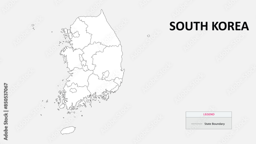 South Korea Map. State map of South Korea. Administrative map of South ...