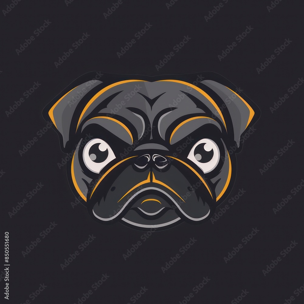An adorable pug drawing, showcasing its distinctive wrinkled face and ...