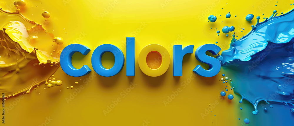 Gradient color effect with 3D text "colors" in circular font, designed ...