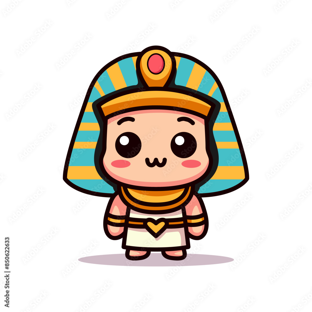 cute ancient pharaoh egypt cartoon character vector illustration ...