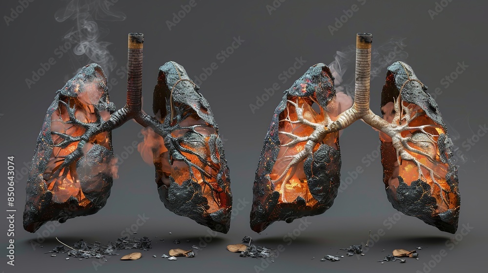 Explore the devastating effects of cigarette smoke on lung anatomy and ...