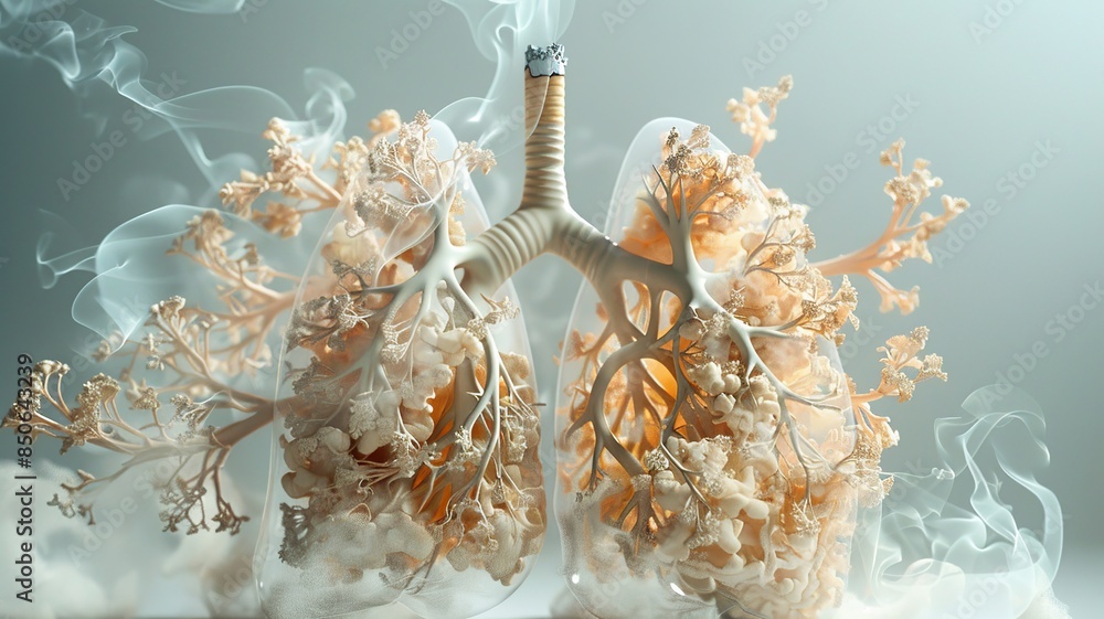 Foto de Stock Explore the devastating effects of cigarette smoke on ...