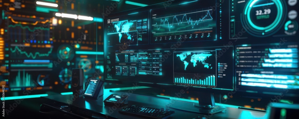 A digital dashboard with realtime logistics process flow analytics ...