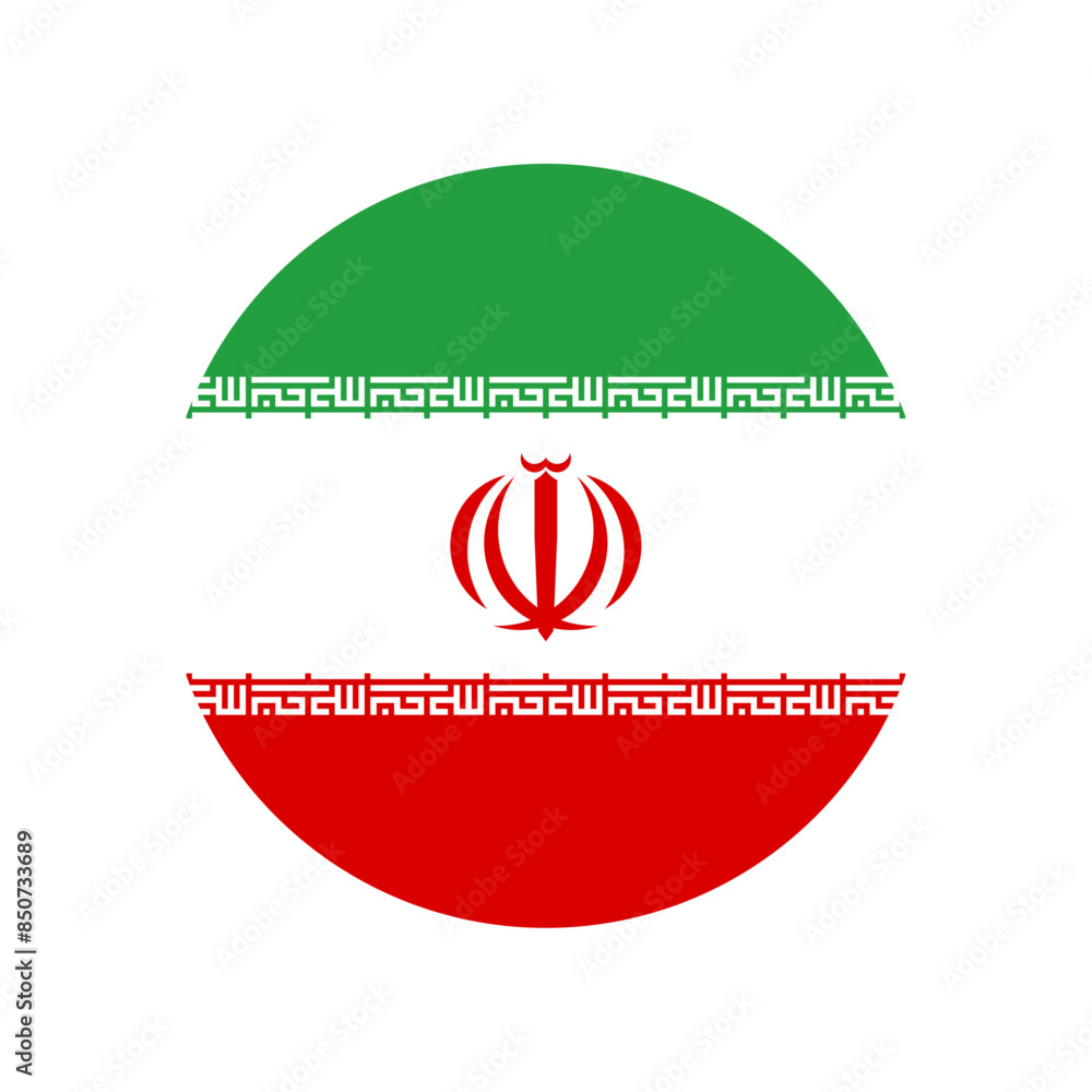 Round Iran flag icon Stock Vector | Adobe Stock