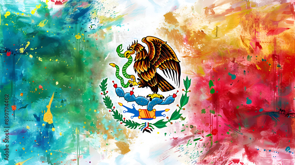 bandera de mexico con el escudo nacional patriotismo y libertad fondo ...