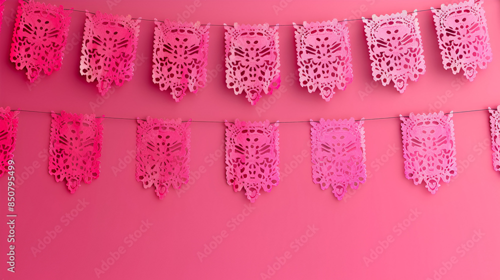 fondo liso con papel picado decorativo de tradicion y cultura mexicana ...