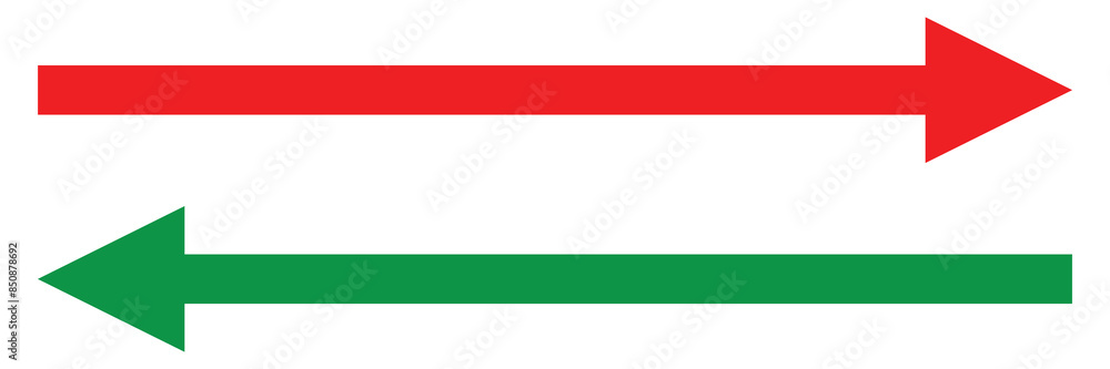Long arrows icon set. Vector set of trendy long arrows left and right ...