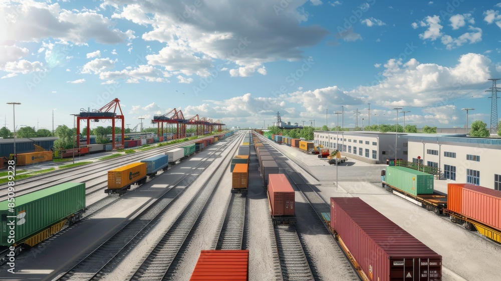 Intermodal Transport Hub: An intermodal transport hub where goods are ...