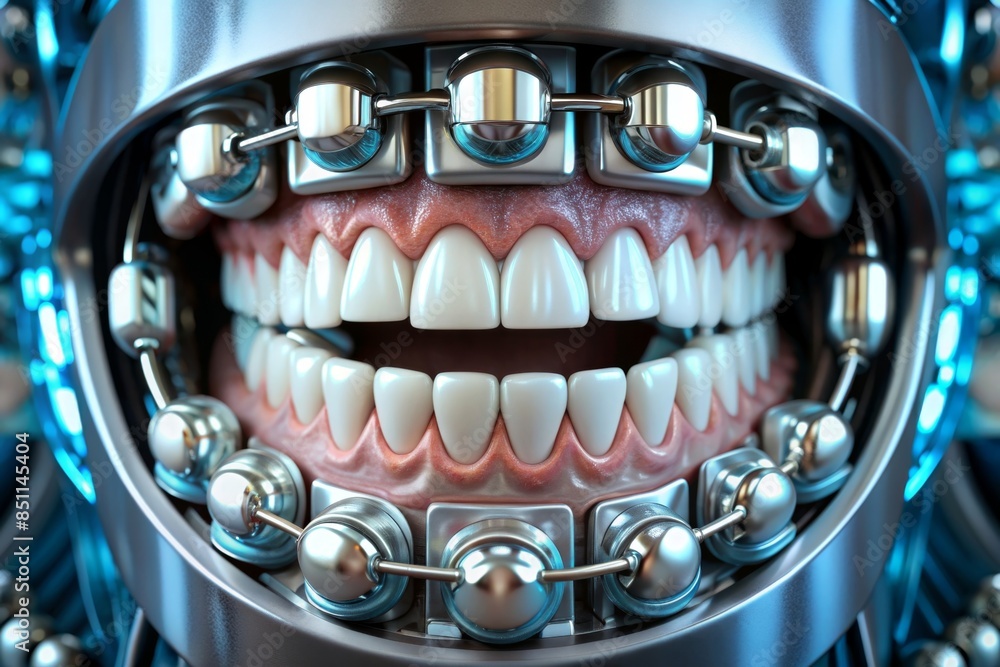 Futuristic teeth with anatomy detailed view. Concept of new ...