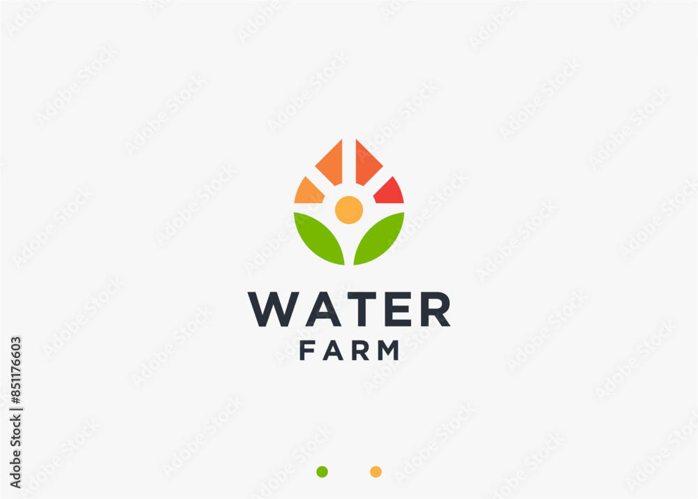 water farmer logo design vector silhouette illustration Stock Vector ...