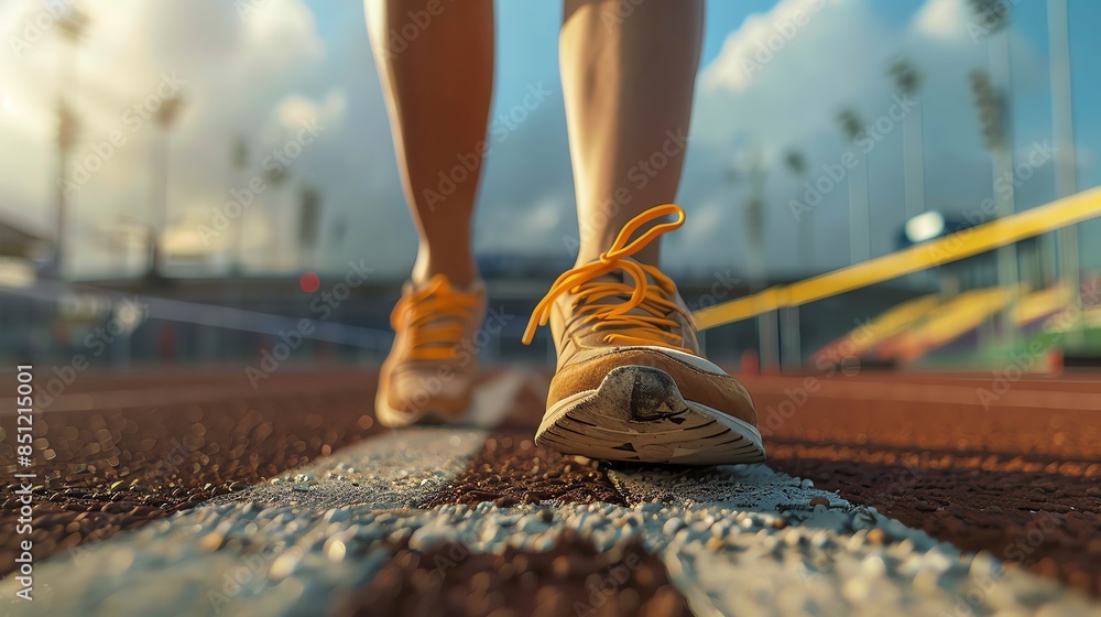 Image of sports shoes touching the pole during pole vaulting. Realistic ...