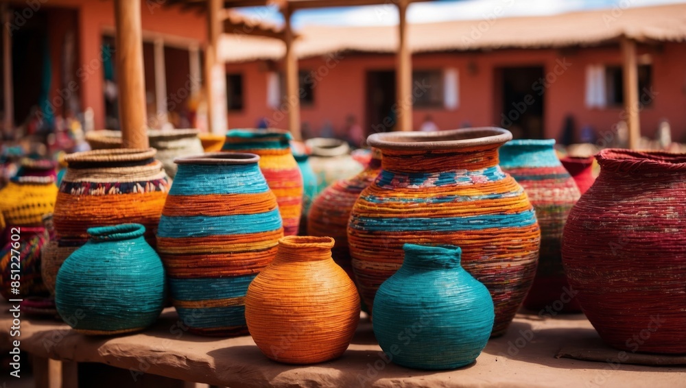 Colorful traditional crafts in the souvenir shop of San Pedro de ...