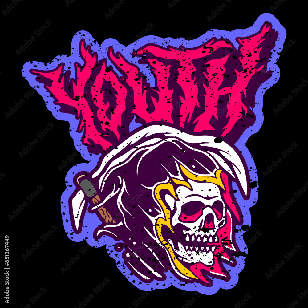 vector illustration tracing artwork of a grim reaper death calling ...