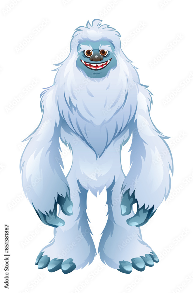 Yeti cartoon character. Monster vector illustration isolated on white ...