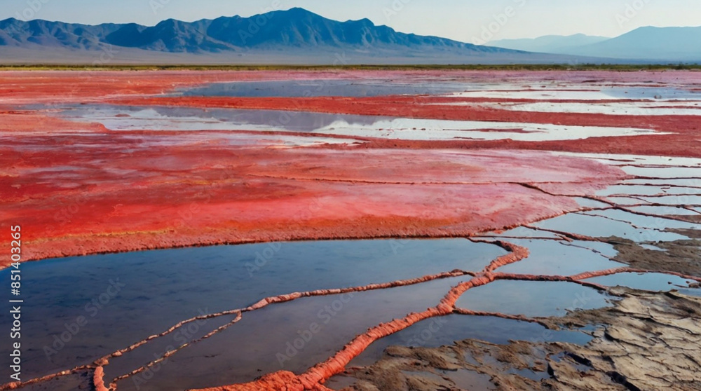 Watercolor painting: The vibrant and otherworldly Lake Natron in ...