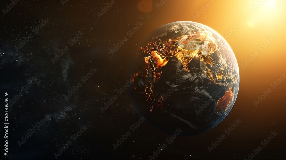A 3D illustration of Earth with its axis tilted, showing how this tilt ...