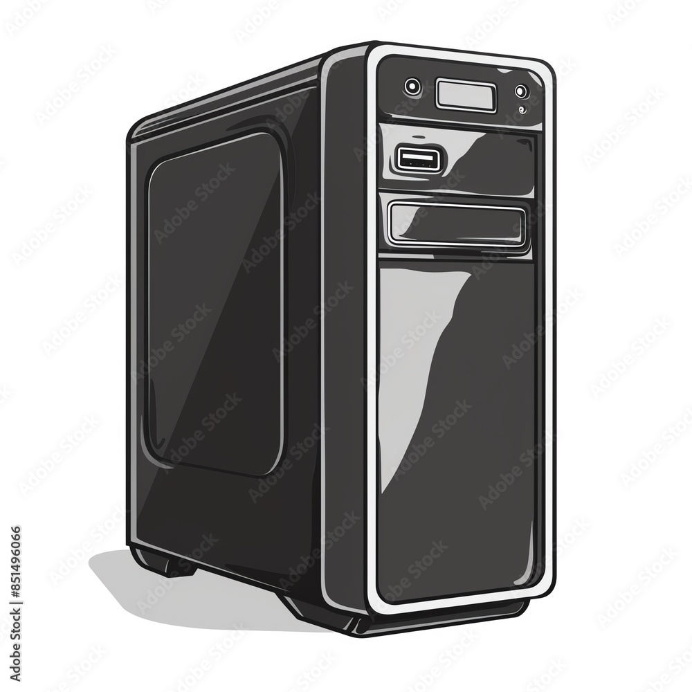 A computer case clipart, computer hardware element, vector illustration ...