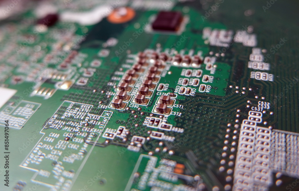 Surface mount technology resistors and connection lines on the ...