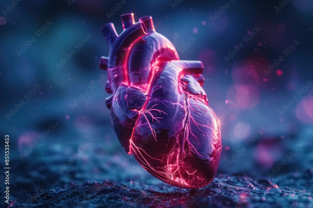 bright graphic illustration of heart health. images demonstrating a ...