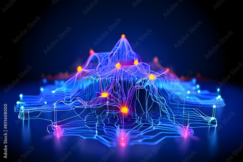Deep learning neural network. A diagram of an artificial neural network ...
