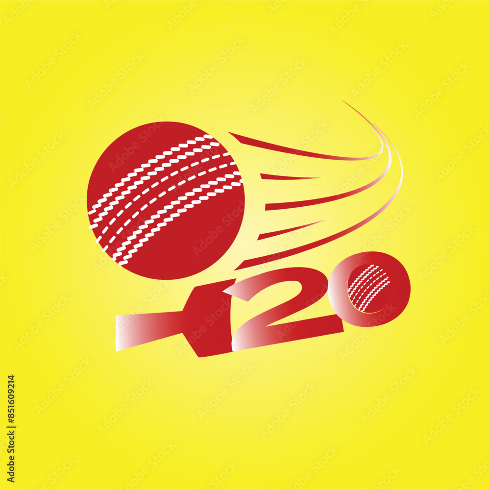 Swoosh Cricket ball Logo Icon, twenty twenty illustration and cricket ...