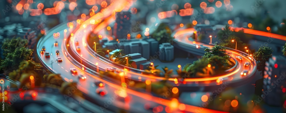 Urban planner using simulation software to visualize traffic flow and ...