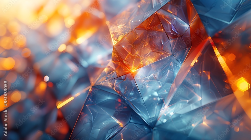 Pyramid effect with stacked trapezoids, shades of blue and gold, hd ...