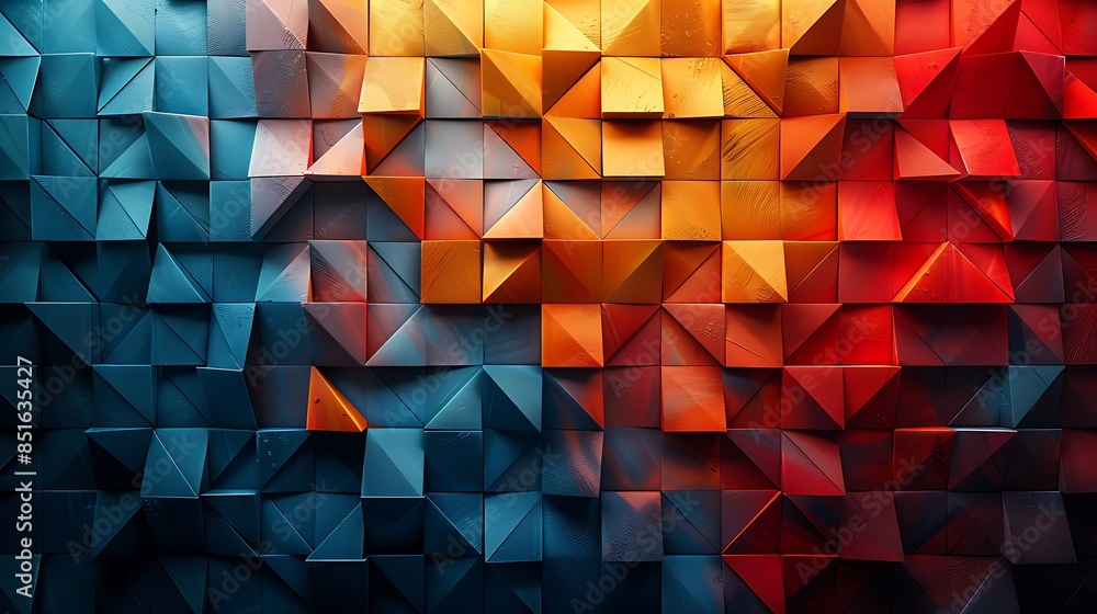 Origami paper parallelograms in a realistic style, vibrant colors, hd ...