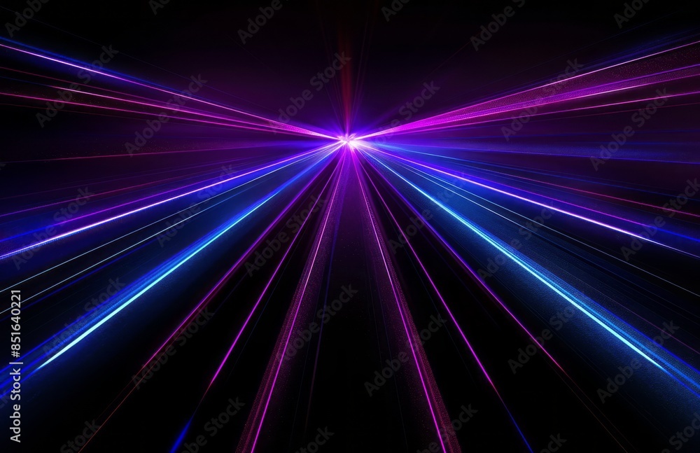 Black background, purple and blue laser beams, laser beam lights ...