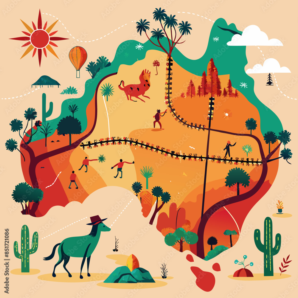 Songlines are the Australian Aboriginal walking routes that crossed the ...