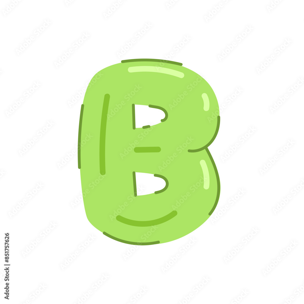 Cute letter B vector illustration, cartoon kids font image, colorful ...