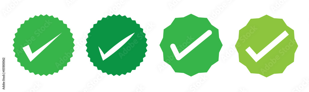Vector de Stock Check mark icon set, tick mark sign, green approval ...
