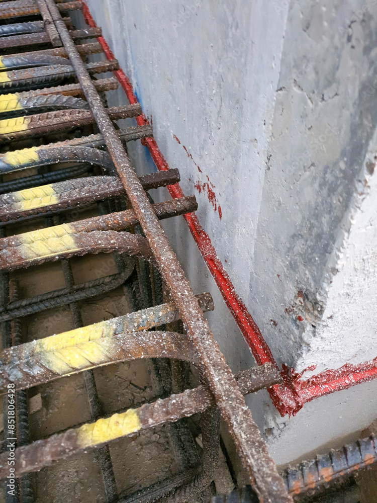 Hydrophilic waterbar in construction joint for concrete slabs joints ...