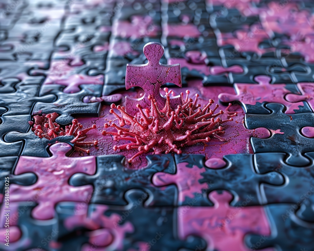 Innovative cancer solutions a puzzle piece fitting into place, front ...