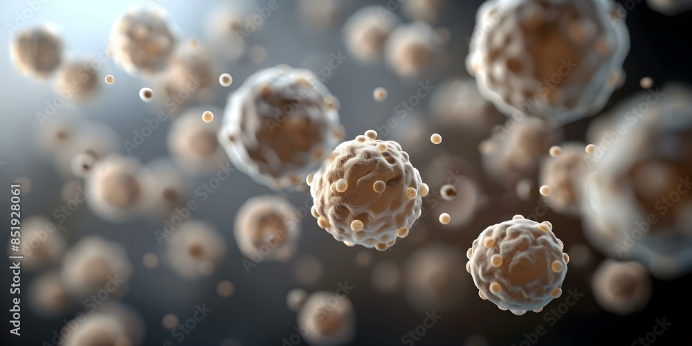 3D rendering of fat cells showing stages of lipolysis for health ...
