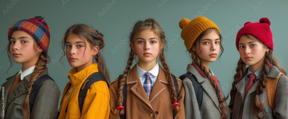 A Collage Showcased Different Types Of School Uniforms, Reflecting The ...