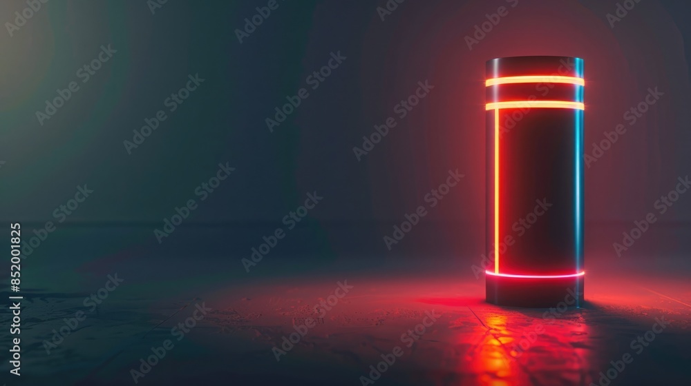 Electric accumulator designed as a modern, compact cylinder with ...