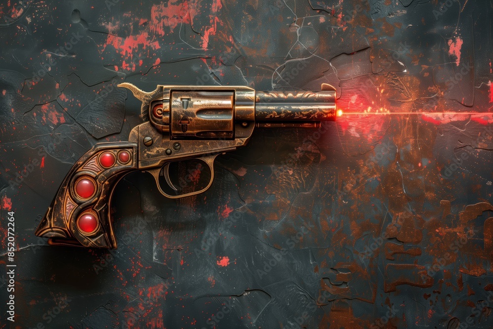 Futuristic Firearm Concept Art, Digital Laser Gun Design, Plasma Pistol ...