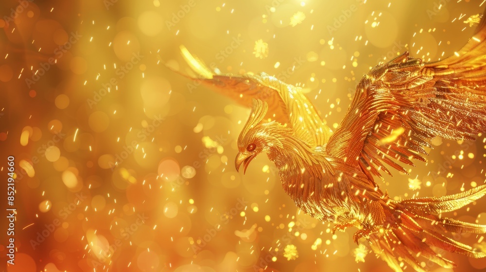 Phoenix bird fire fantasy firebird abstract magic 3D eagle animal ...