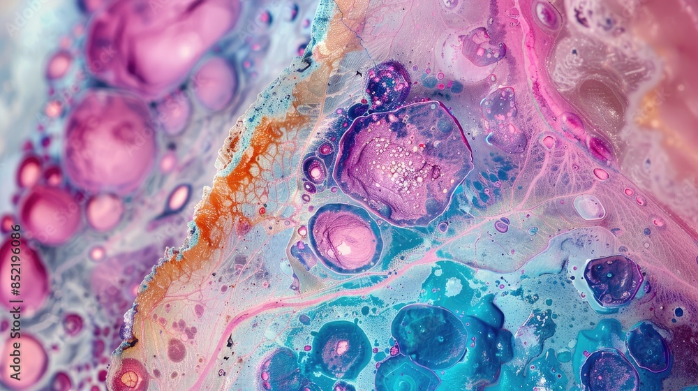 Examining a tissue section of ductal cell carcinoma and adenocarcinoma ...