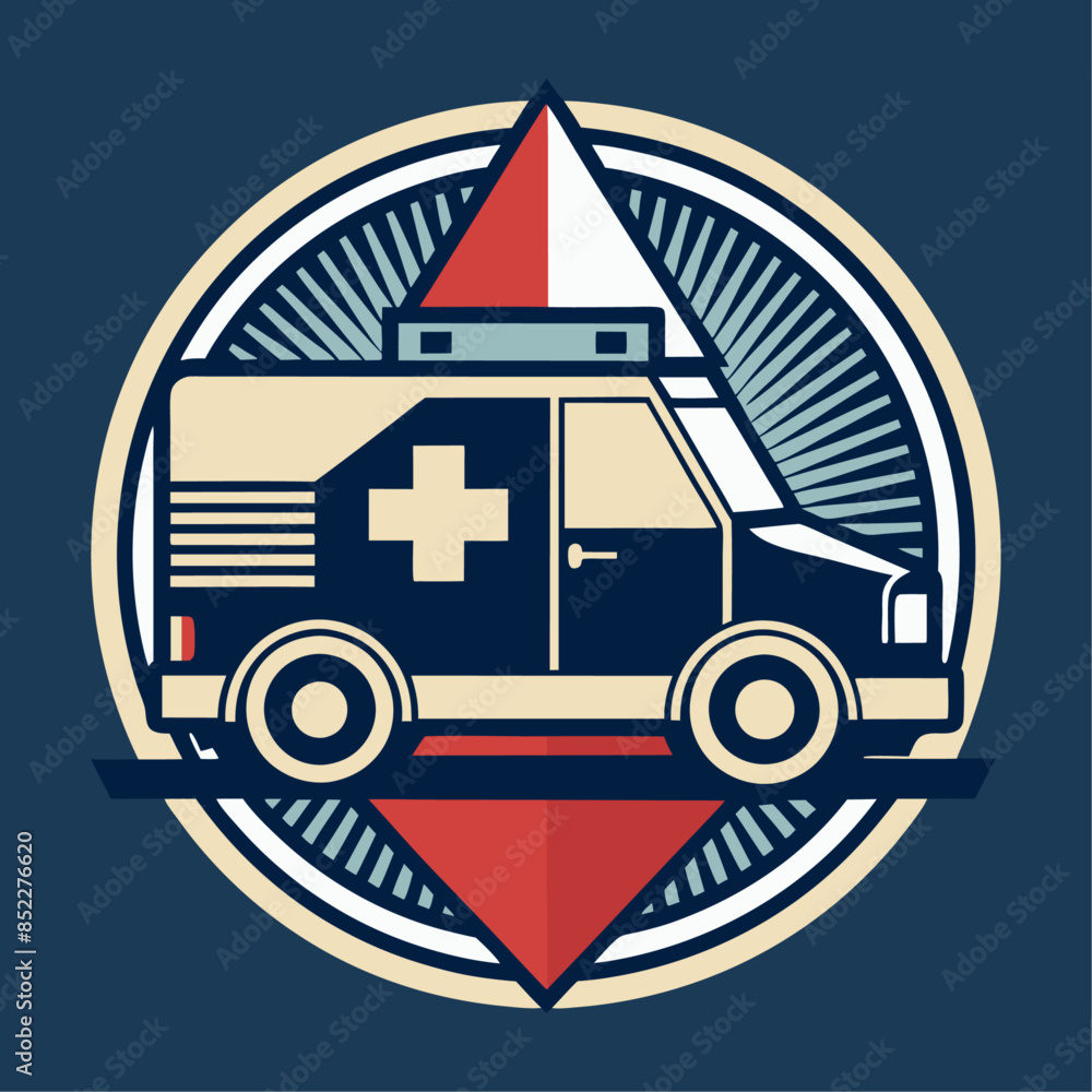 Vector de Stock ambulance silhouette logo design isolated, medical logo ...