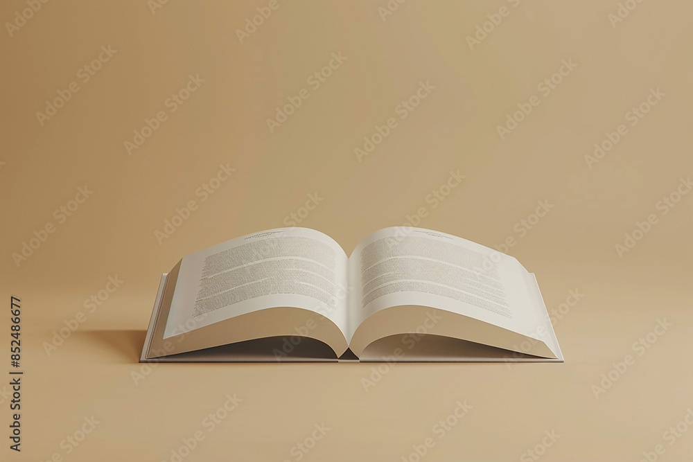 Minimalist floating white book mockup on a plain background, great for ...