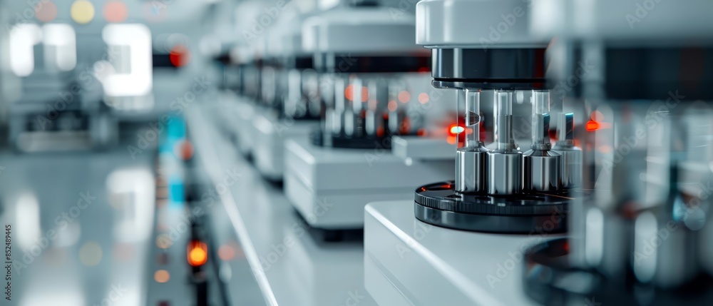 Wavelength control mechanism in lab setting front view illustrate ...