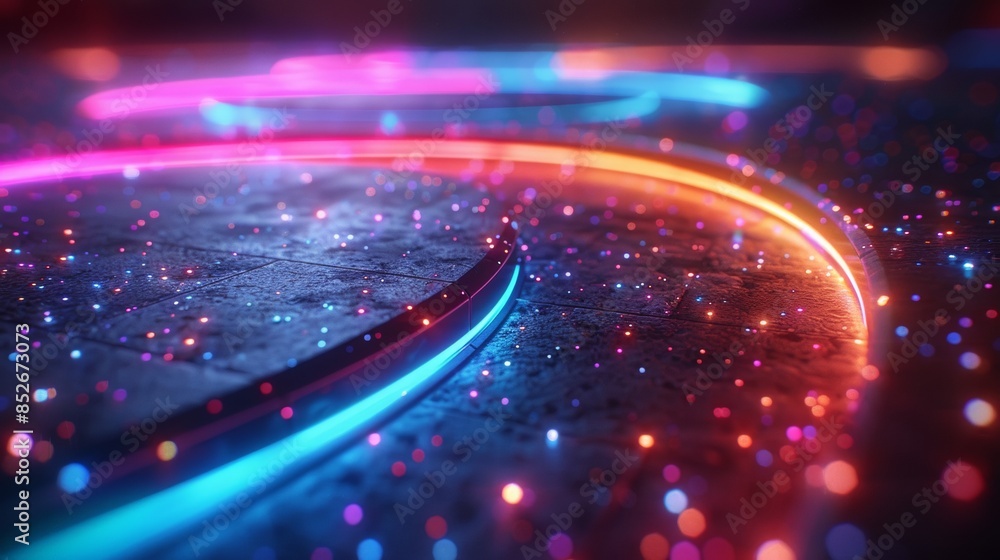 Mock-up interface, White heavenly zen with rainbow glow under the ...