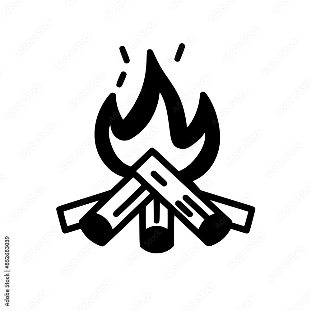 Vektor Flame Clipart, Flame Silhouette, Campfire SVG Bundle, Camping ...