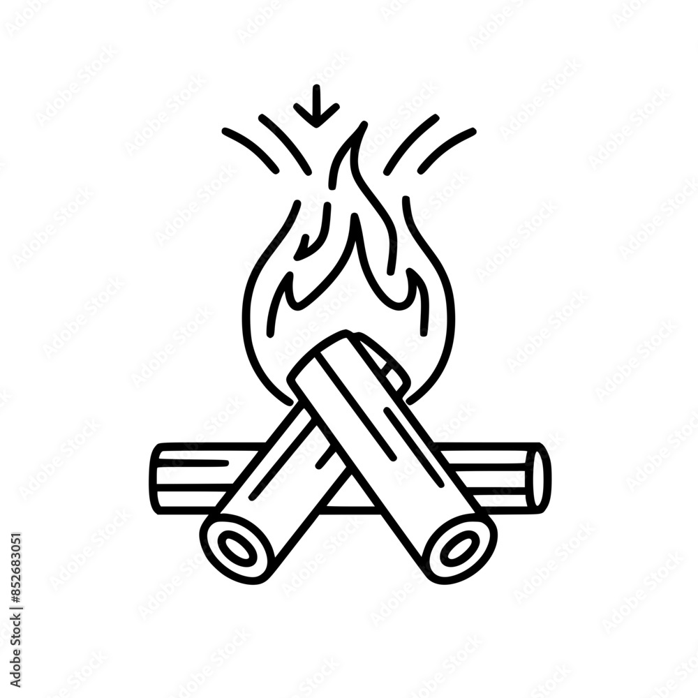 Vector de Stock Flame Clipart, Flame Silhouette, Campfire SVG Bundle ...