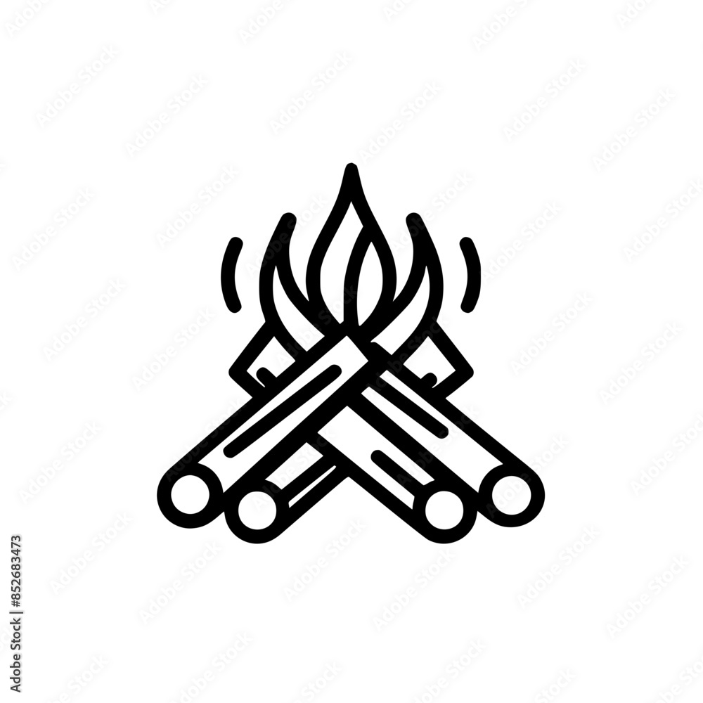 Vector de Stock Flame Clipart, Flame Silhouette, Campfire SVG Bundle ...