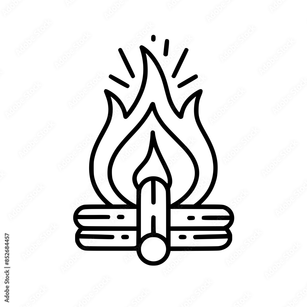 Image vectorielle Stock Flame Clipart, Flame Silhouette, Campfire SVG ...