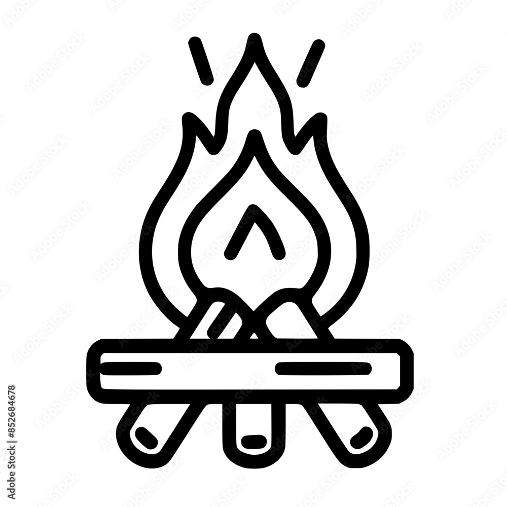 Vetor do Stock Flame Clipart, Flame Silhouette, Campfire SVG Bundle ...