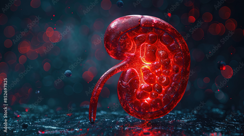 anatomy of human kidney in dark background Stock Illustration | Adobe Stock